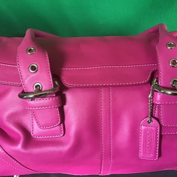 Coach | Bags | Coach Pink Leather Handbag | Poshmark